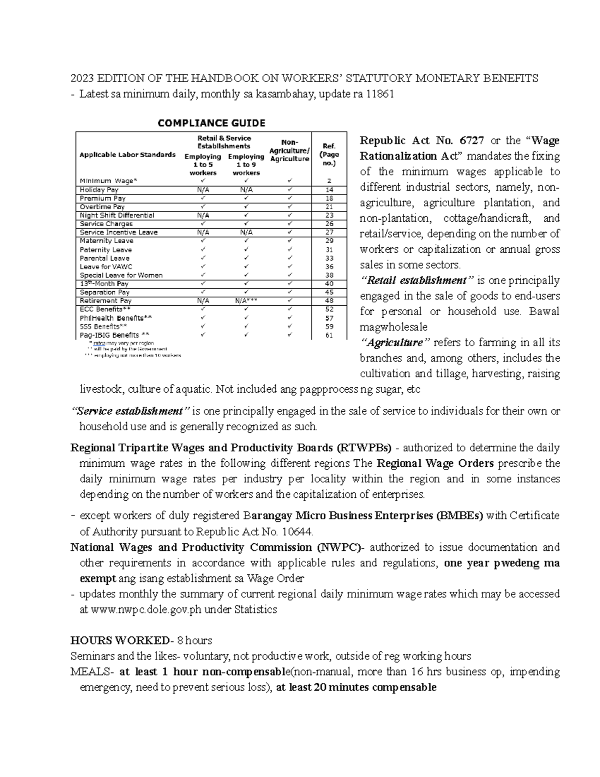 CHRA Statutory - 2023 EDITION OF THE HANDBOOK ON WORKERS’ STATUTORY ...