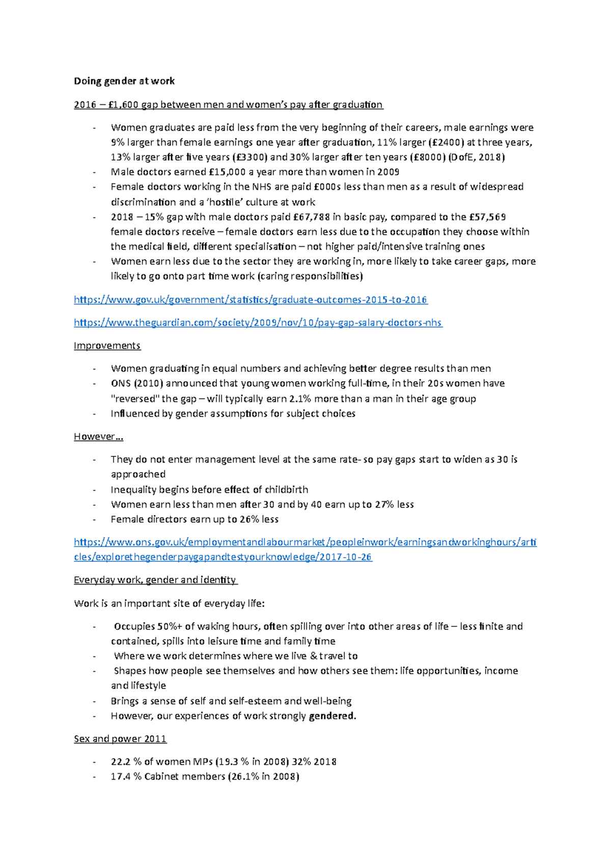 Lecture 13- Doing gender at work - Doing gender at work 2016 – £1,600 ...