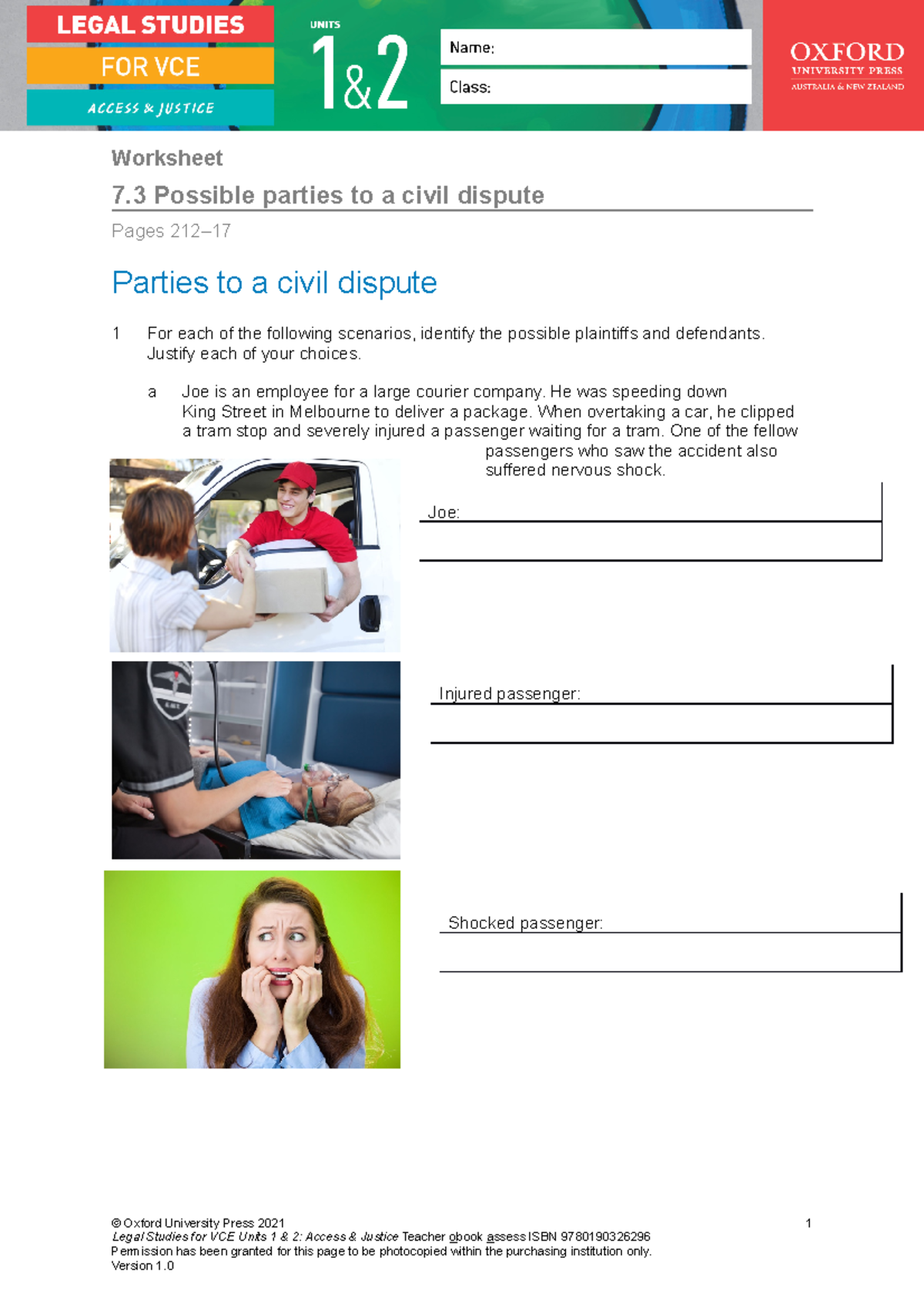 Legal 12 Chapter 7 worksheets - Document 11 - The utilisation of of a ...