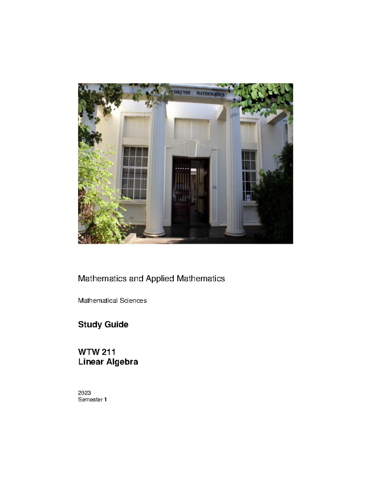 WTW 211 study guide - Mathematics and Applied Mathematics Mathematical ...