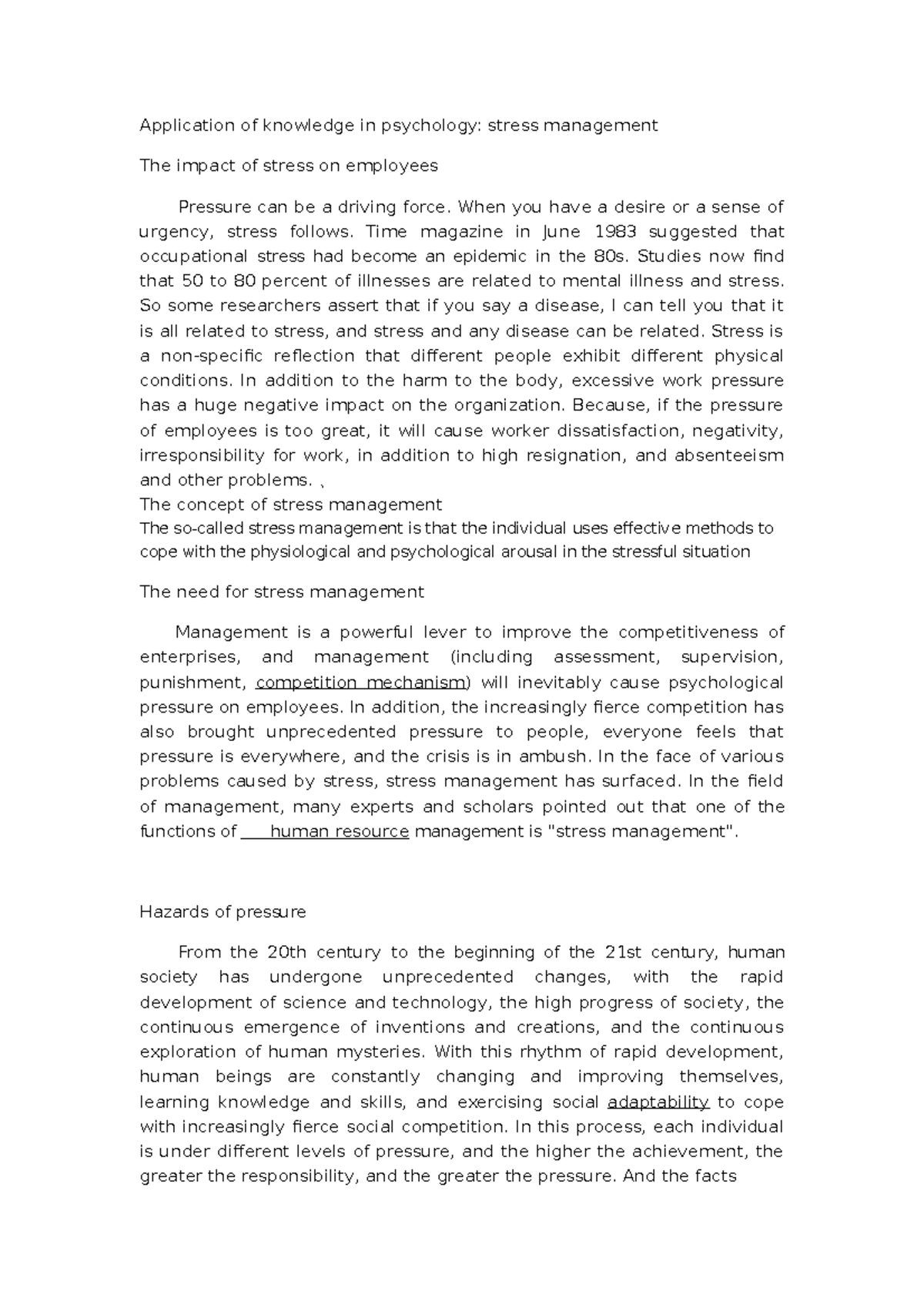 Application of knowledge in psychology - When you have a desire or a ...