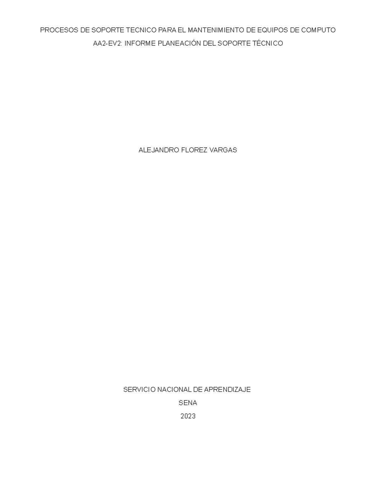 Procesos DE Soporte Tecnico PARA EL Mantenimiento DE Equipos DE Computo - PROCESOS DE SOPORTE ...