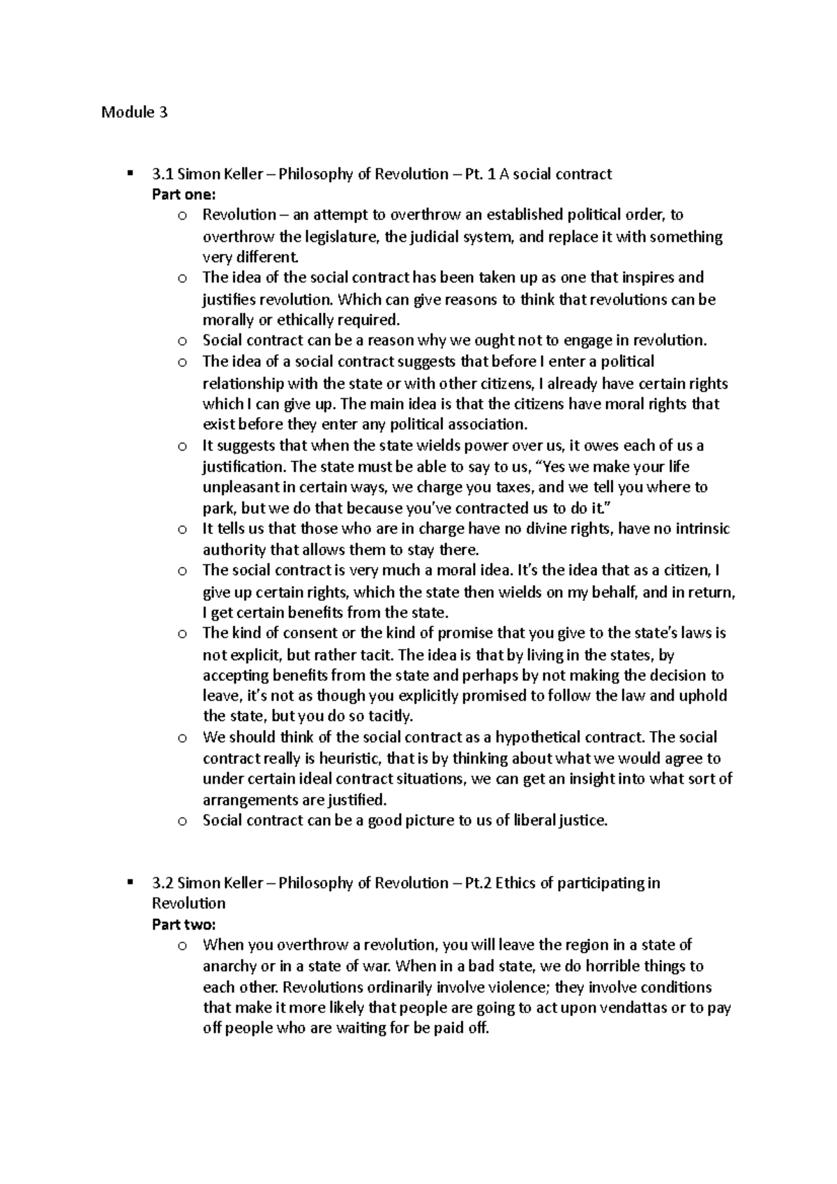 Module 3 - Module 3 3 Simon Keller – Philosophy of Revolution – Pt. 1 A ...