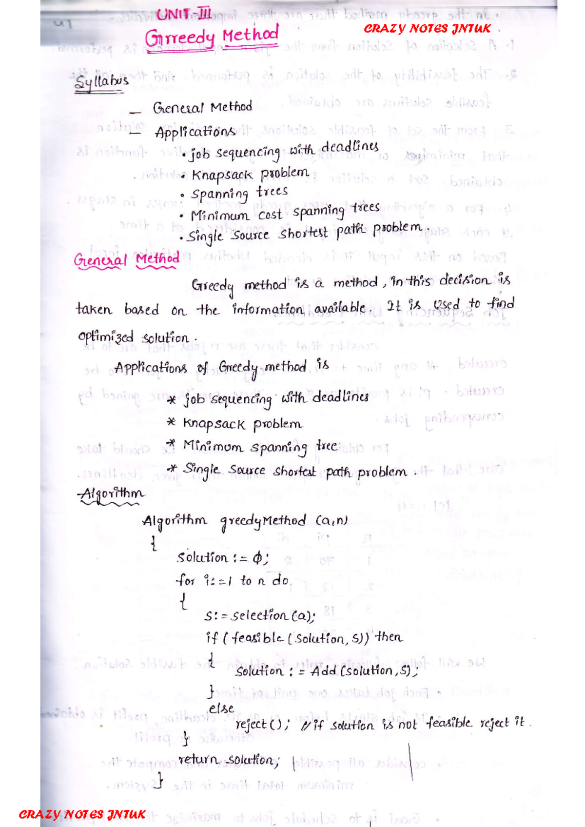 DAA UNIT-3 - Easy - Computer Science - Studocu