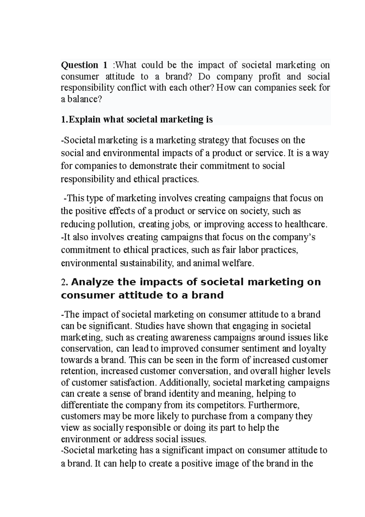 Document - dfdfdfdfd - Question 1 :What could be the impact of societal ...