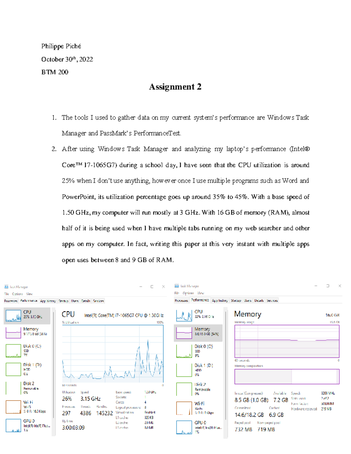 Assignment 2 - assignemtn 2 - Philippe Piché October 30th, 2022 BTM 200 Assignment 2 The tools I ...