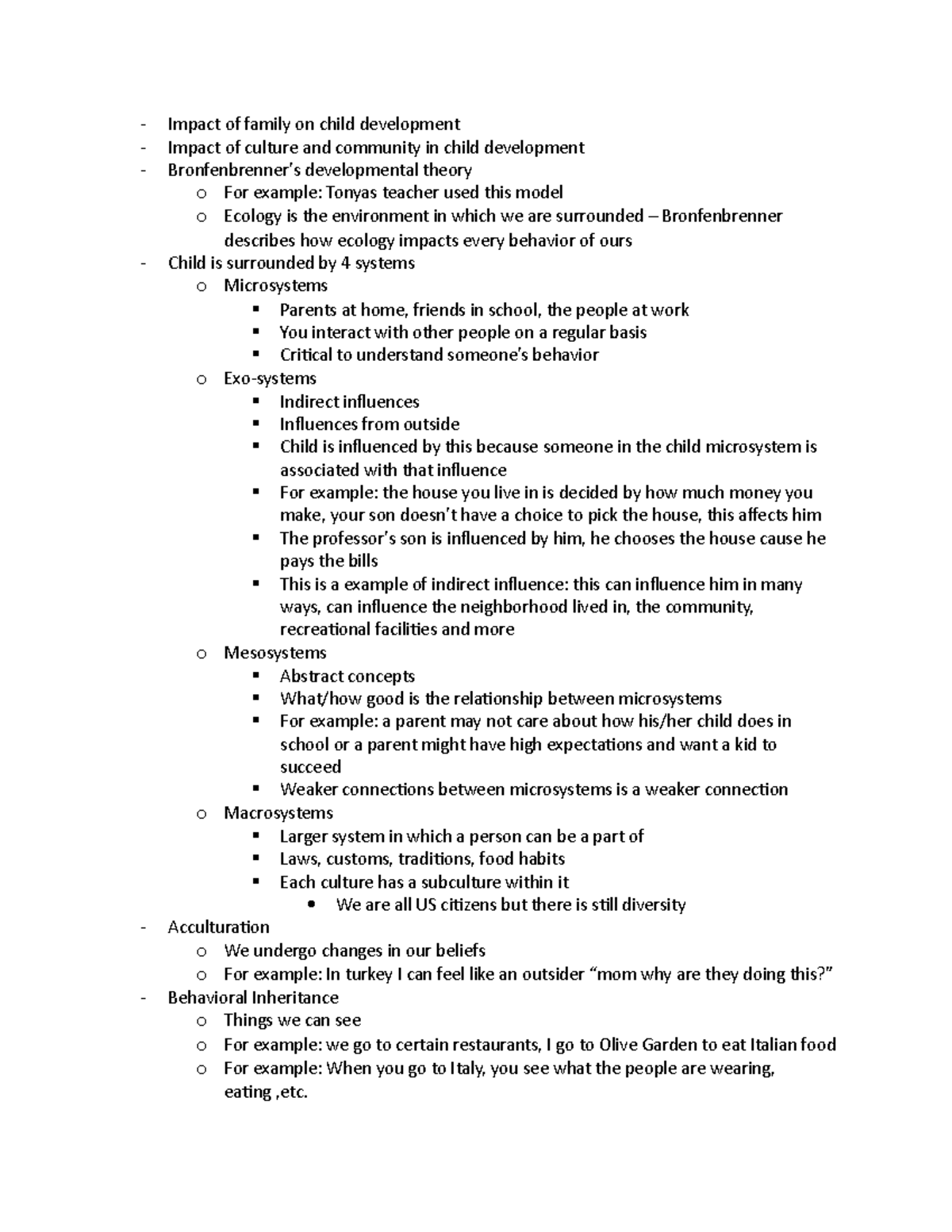 Unit 2 - Lecture notes 2 - Impact of family on child development Impact ...