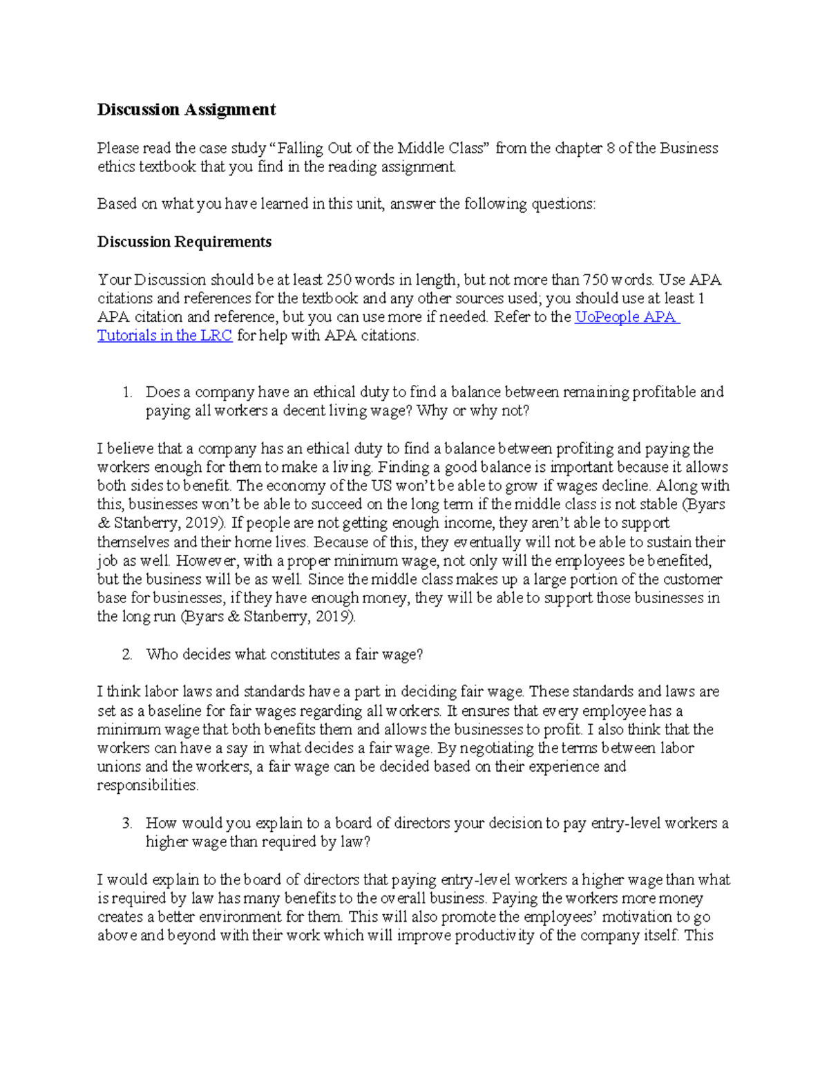 Discussion Assignment Unit 5 - Discussion Assignment Please read the case study “Falling Out of ...