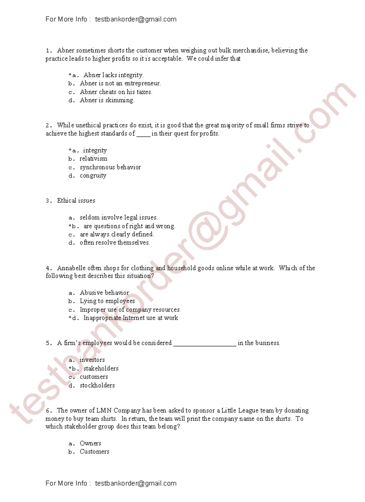 Test Bank and Solutions For Small Business Management: Launching ...