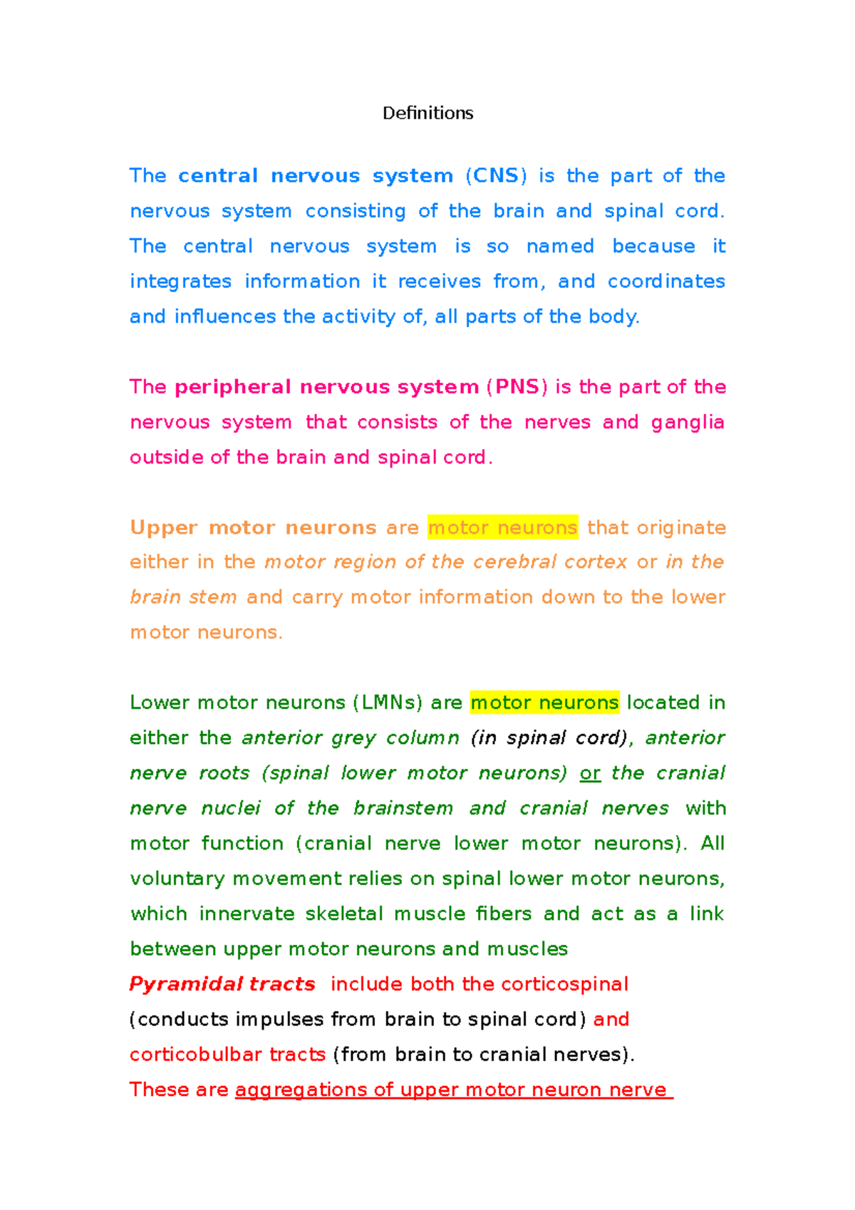 Definitions - Useful definition for easy reference - Definitions The ...