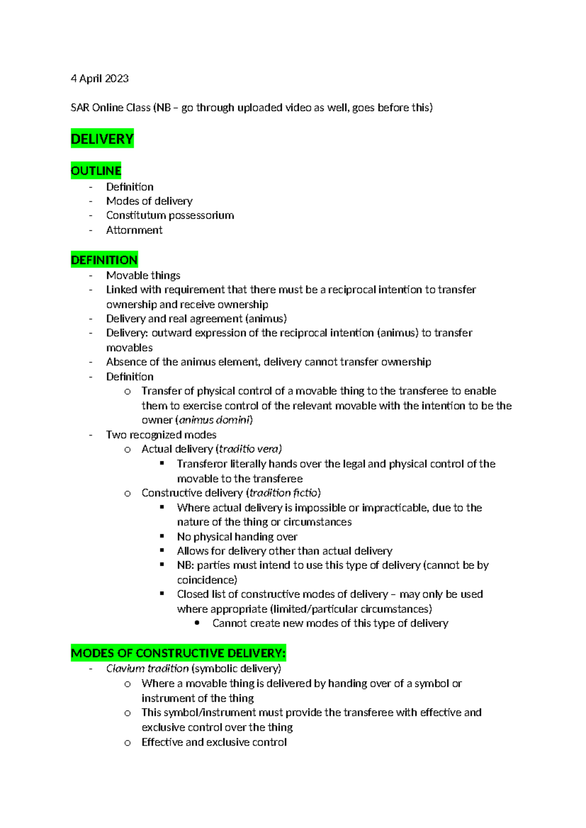 SAR 310 - Online - Week 7 - Semester Test notes - 4 April 2023 SAR ...