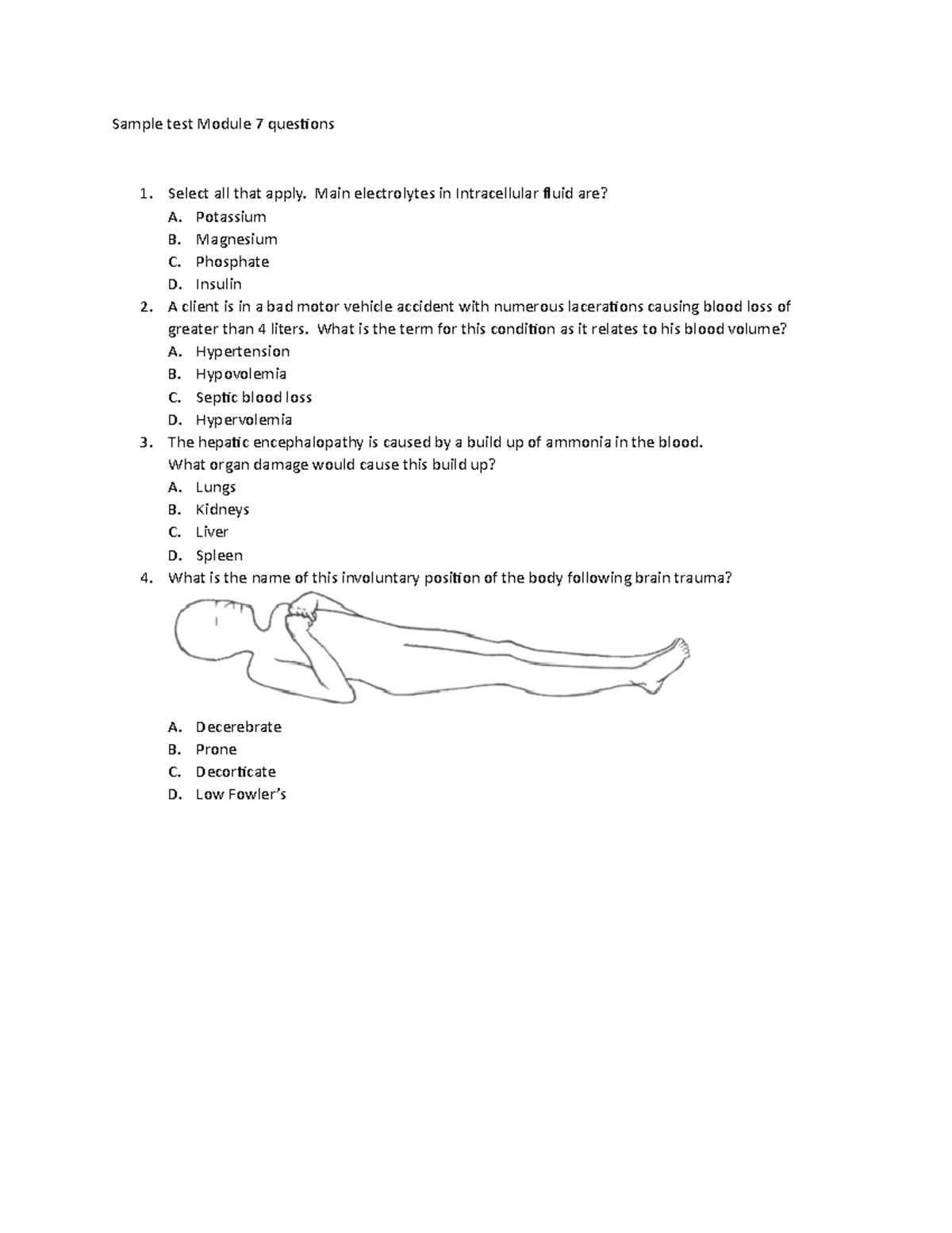 Patho Sample test Module 7 questions - Sample test Module 7 questions ...