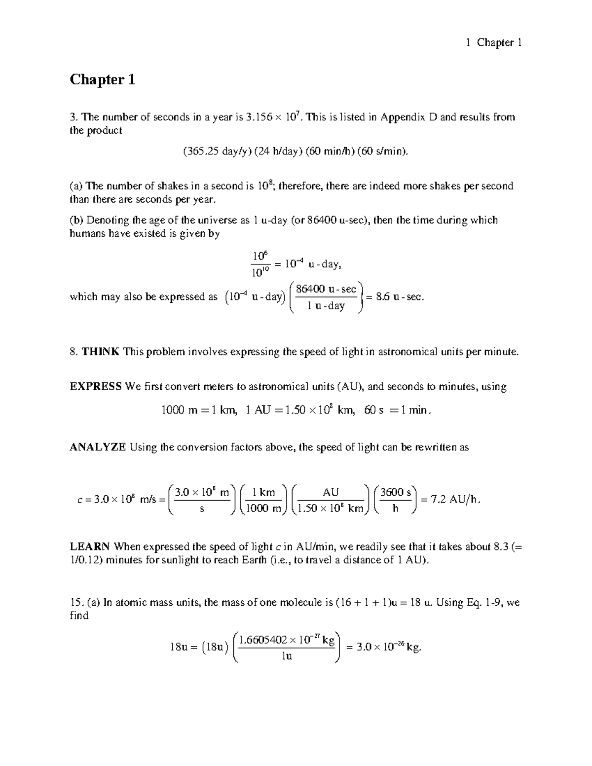Ch01 - Haliday’s 9th solutions - Chapter 1 3. The number of seconds in a year is 3 107. This is ...