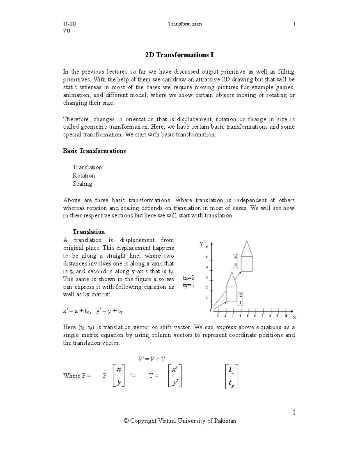 2D Transformations I - This is simple introduction to 2d transformation ...