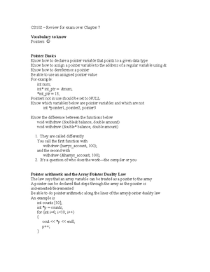 Ch. 6 Review - CS102 – Review for exam over Chapter 6 Vocabulary to ...