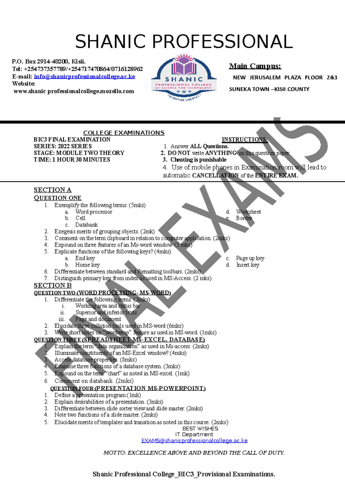 Module TWO Theory - This document shows more practicals in ict into ...