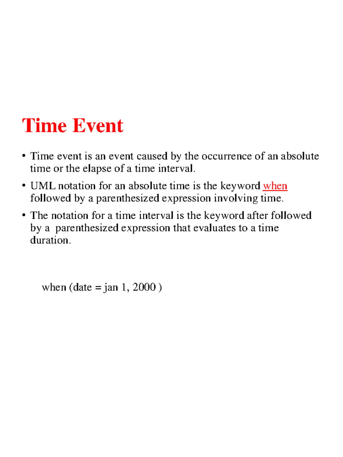 Object Oriented Modelling -3 - Time Event Time event is an event caused ...