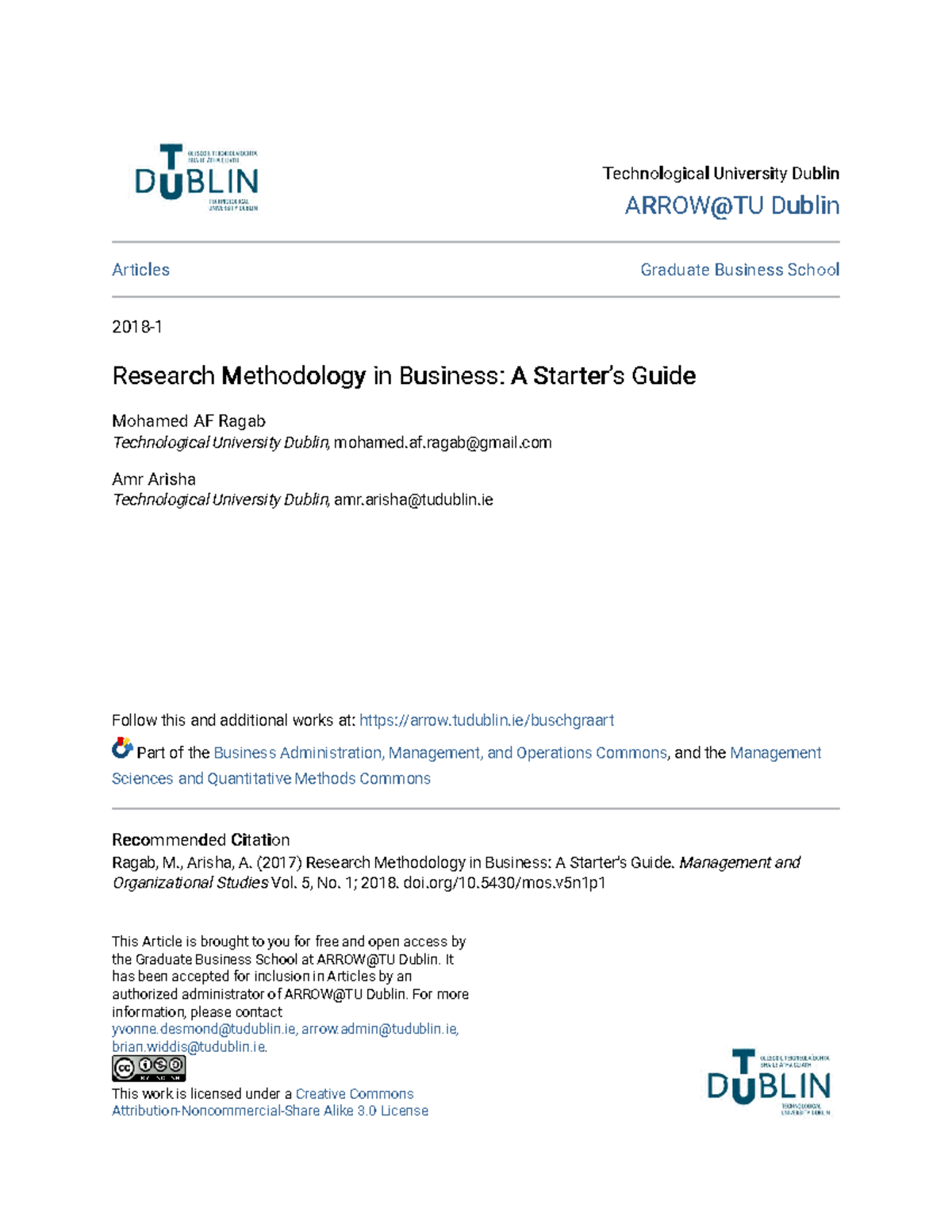 Research Methodology in Business A Starter s Guide - Technological ...