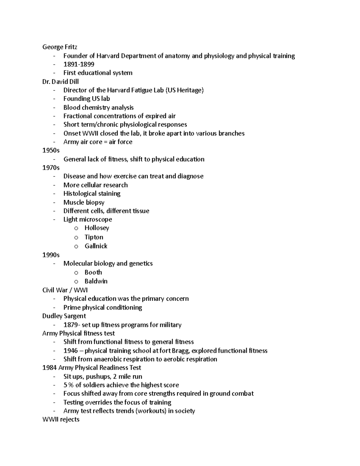 Test 1 Study Guide - George Fritz - Founder of Harvard Department of ...