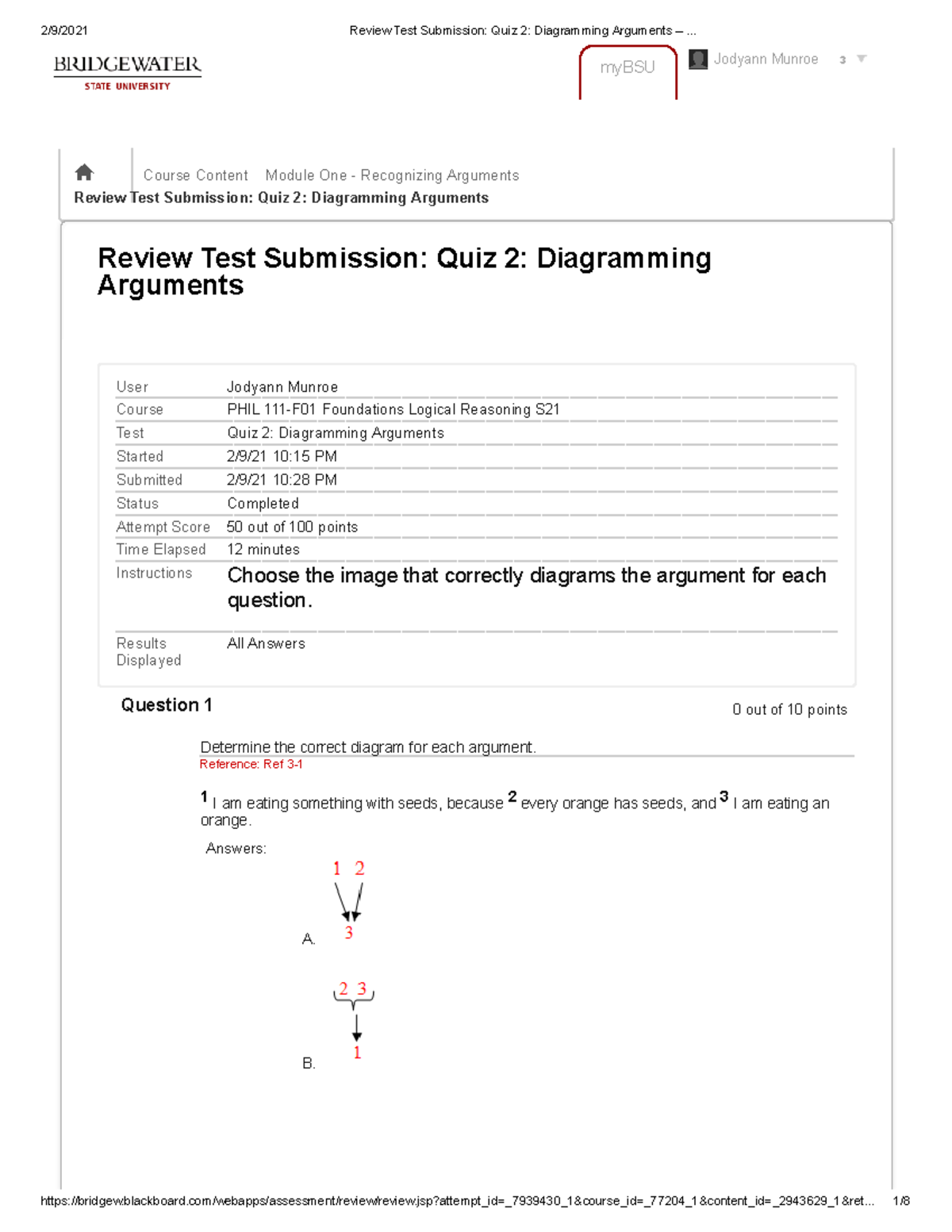 Part 2 answers - quiz - PHI Course Content Module One - Recognizing ...