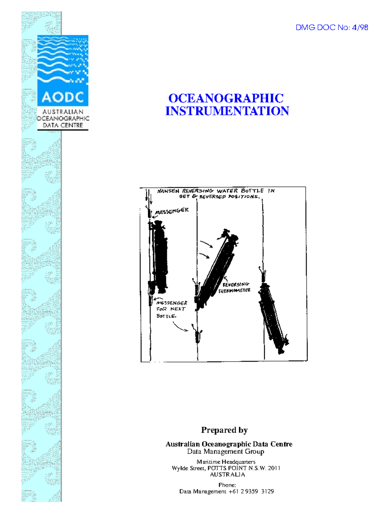 Oceanography instrumentation - OCEANOGRAPHIC Australian Oceanographic ...