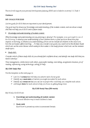 Week by week - week by week view when studing E209 and KE206 - Week ...