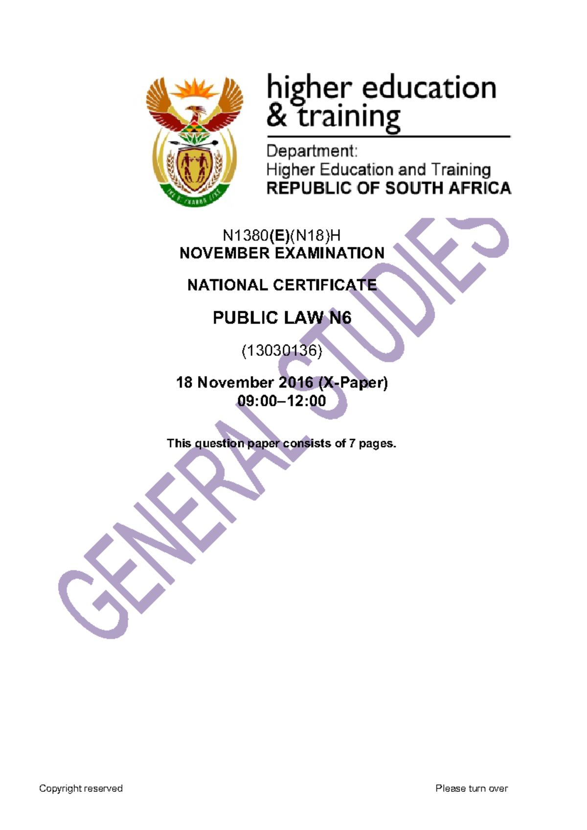 Null - Question paper for revision - N1380 (E) (N18)H NOVEMBER ...