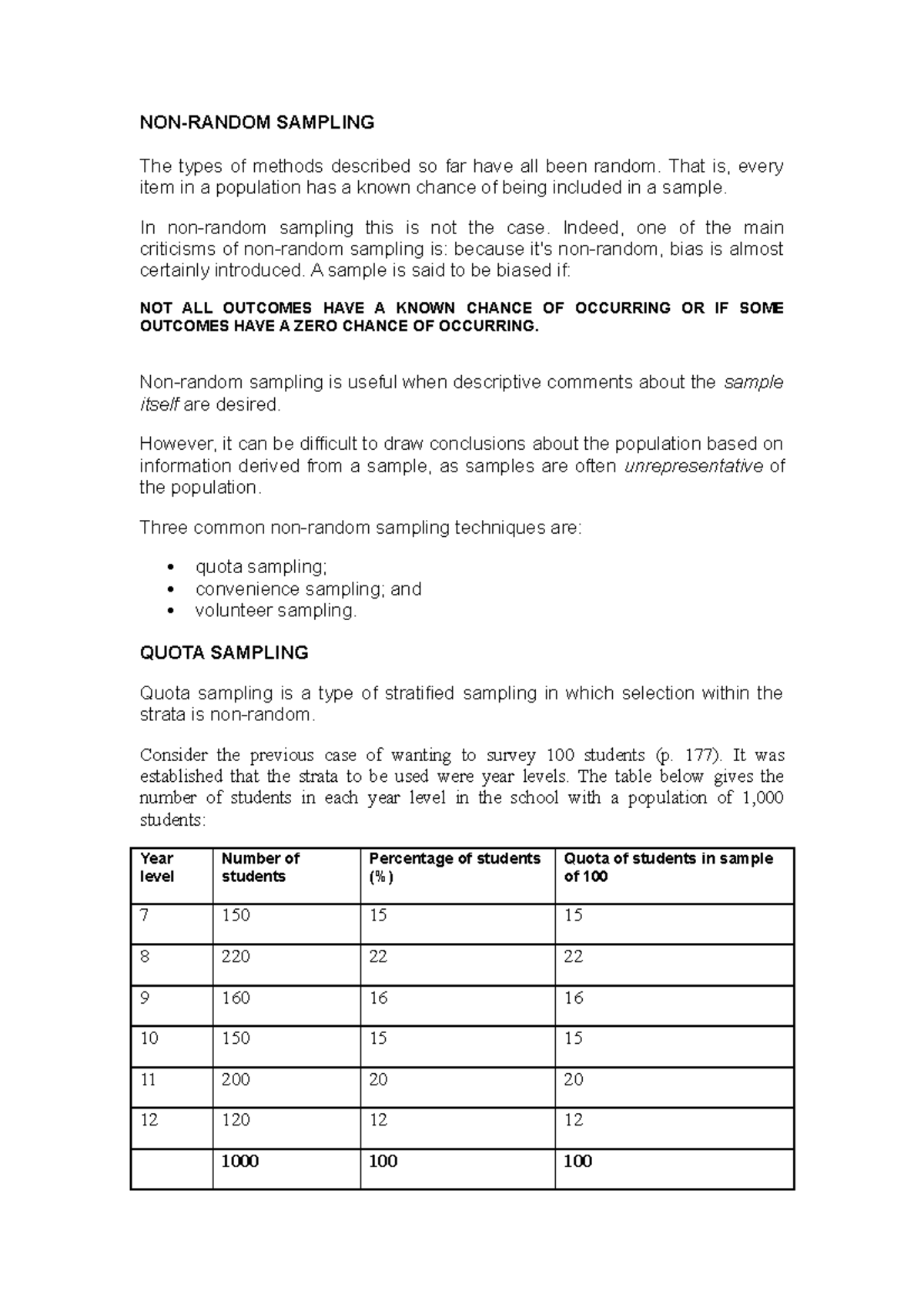 Non-random sampling - NON-RANDOM SAMPLING The types of methods ...