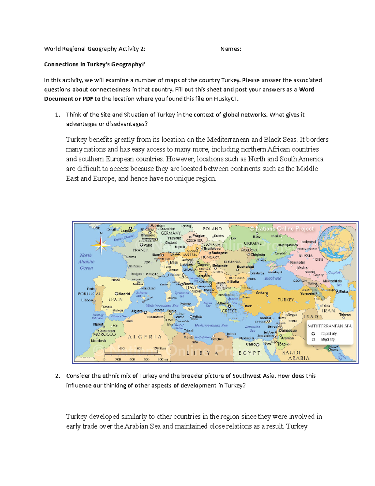 World Regional Geography Mod2Turkey Activity - World Regional Geography ...