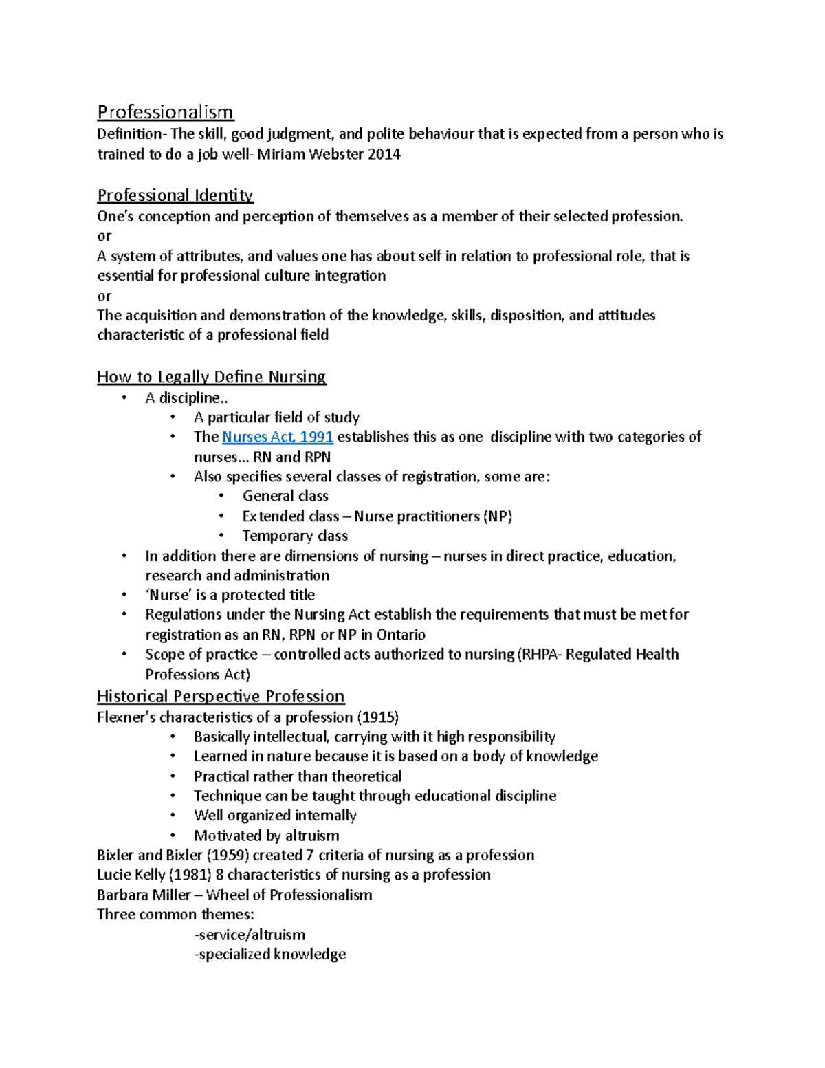 Professionalism Study Notes - Professionalism Definition- The skill ...