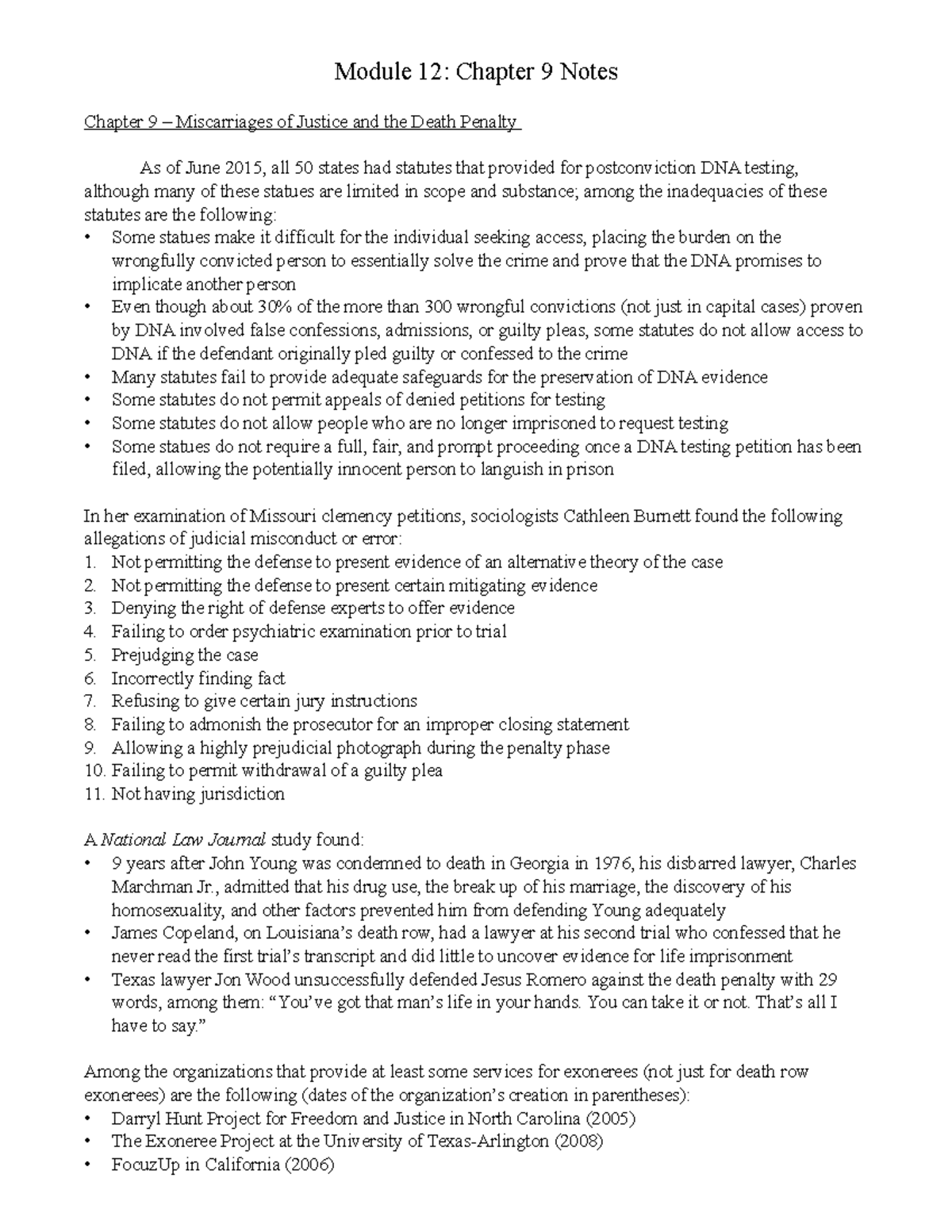 Module 12 Ch. 9 Notes - This Course is taught by Dr. Baranauskas (a.k.a ...