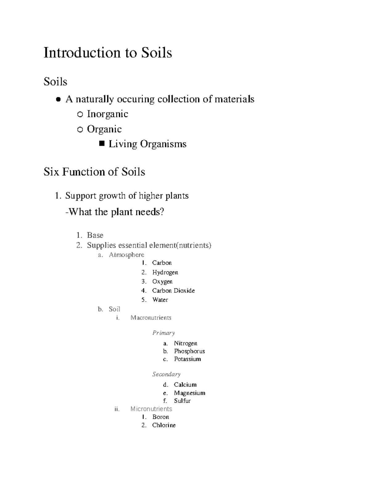 Introduction to Soils - Nate Swenson - Introduction to Soils Soils A ...