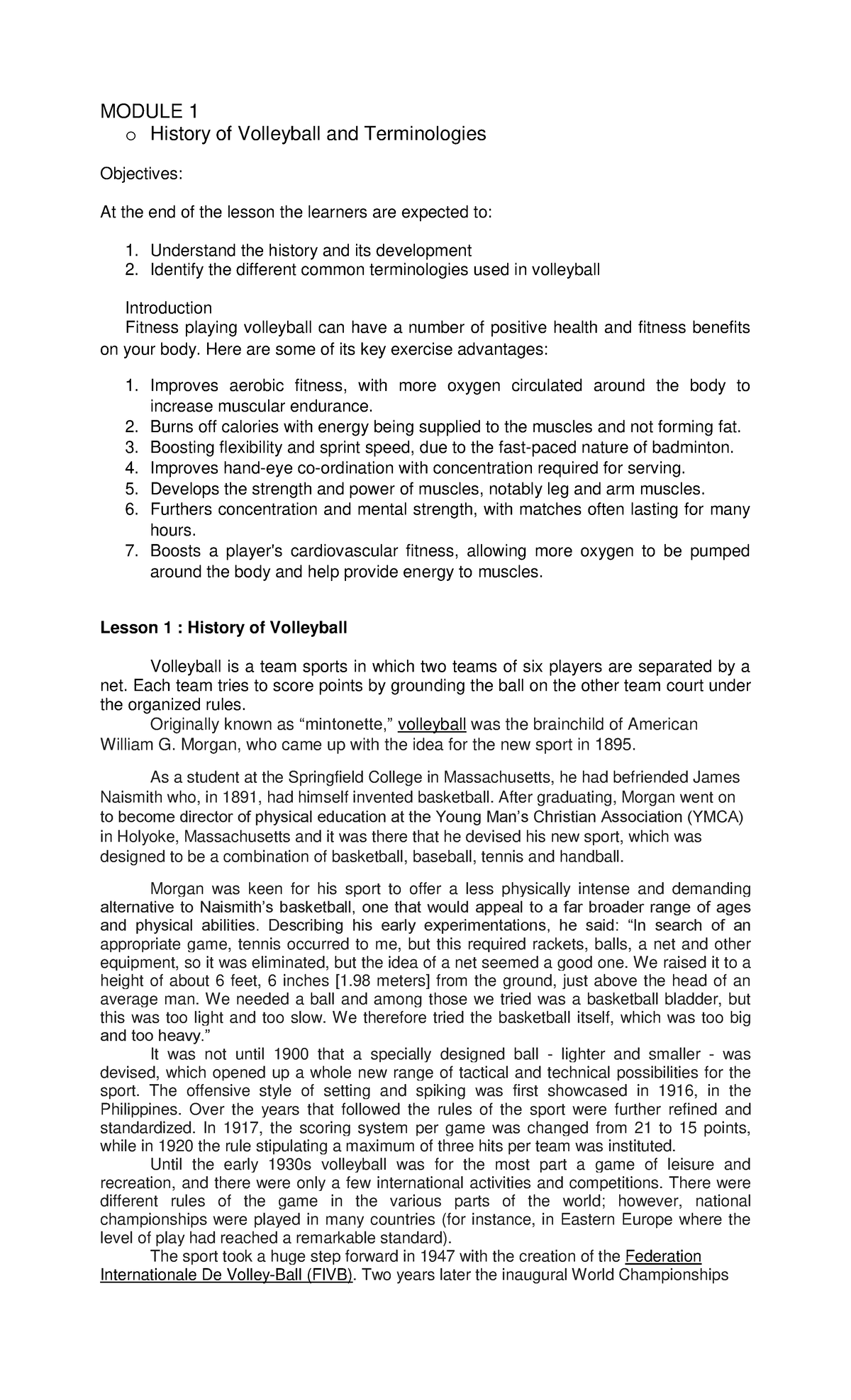 Module 1 History and Terminologies - Physical Education - ICCT Colleges ...