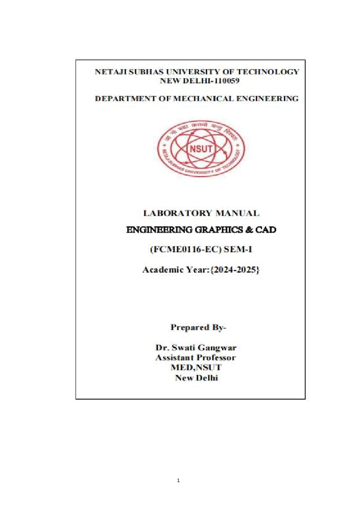 EXP NO 1 CAD lab - Cad experiment 1 - 2 EXPERIMENT NO. 1 OBJECTIVE- To ...