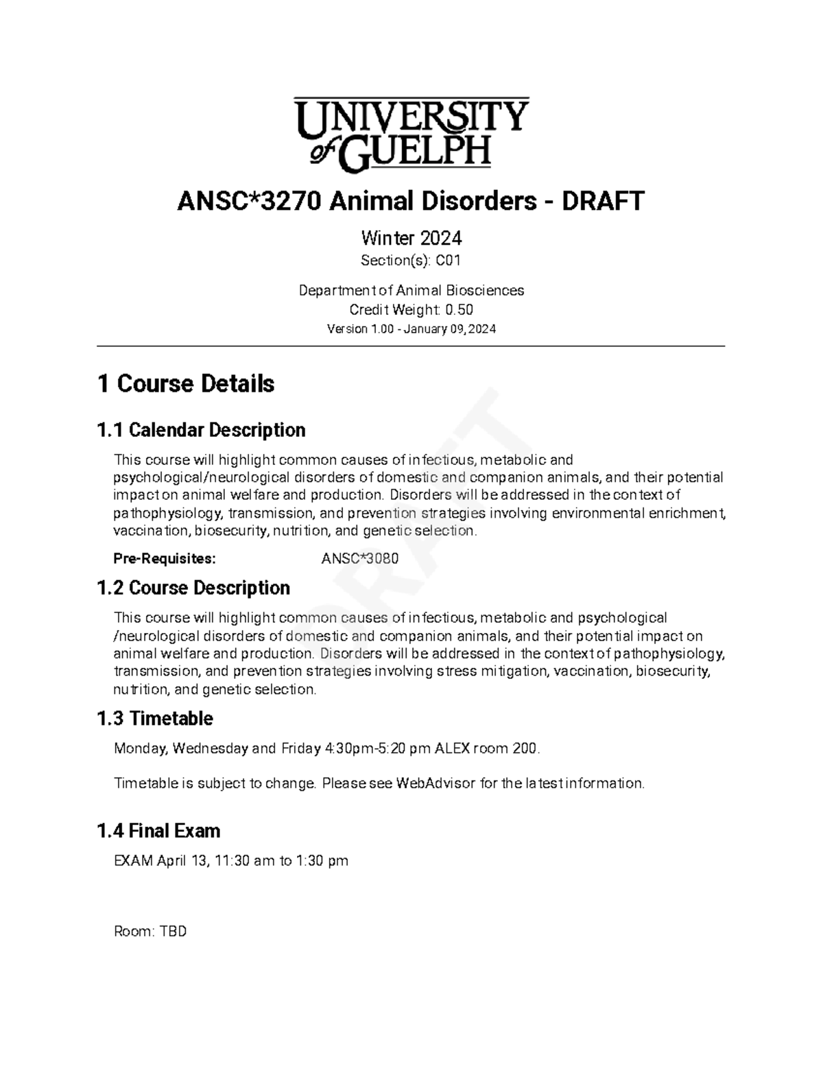 ANSC3270 draft outline corrected - ANSC*3270 Animal Disorders - DRAFT ...