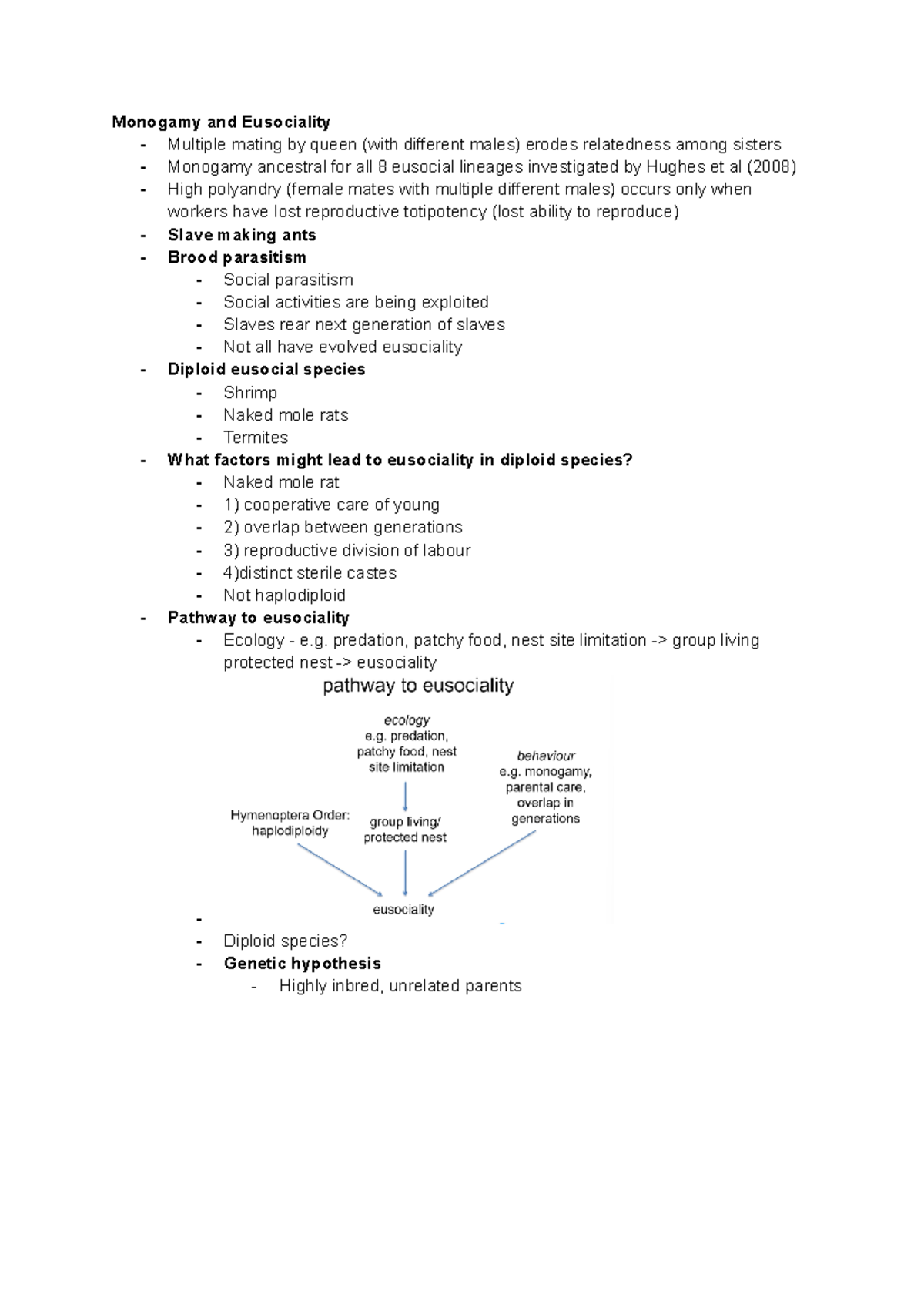 Lecture 9 - Eusociality cont'd - Monogamy and Eusociality - Multiple ...