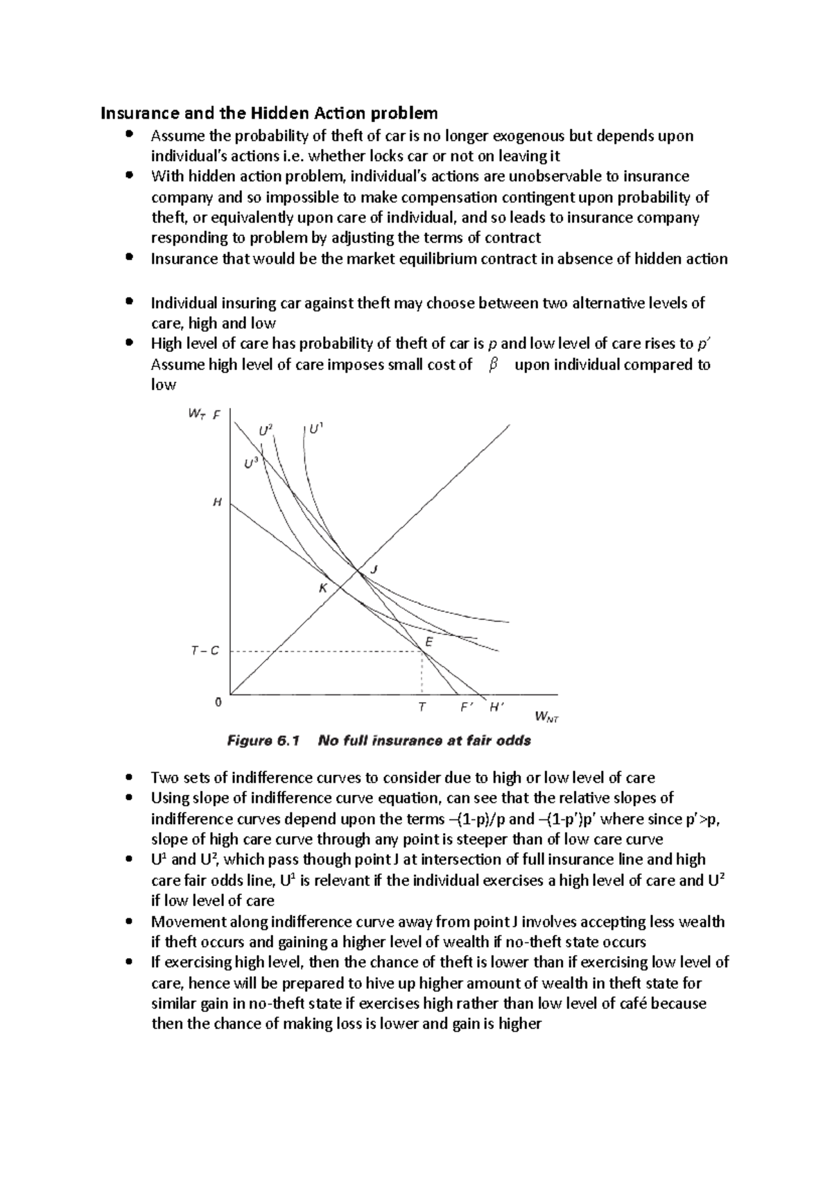 Microeconomics Insurance and the Hidden Action problem - Insurance and ...