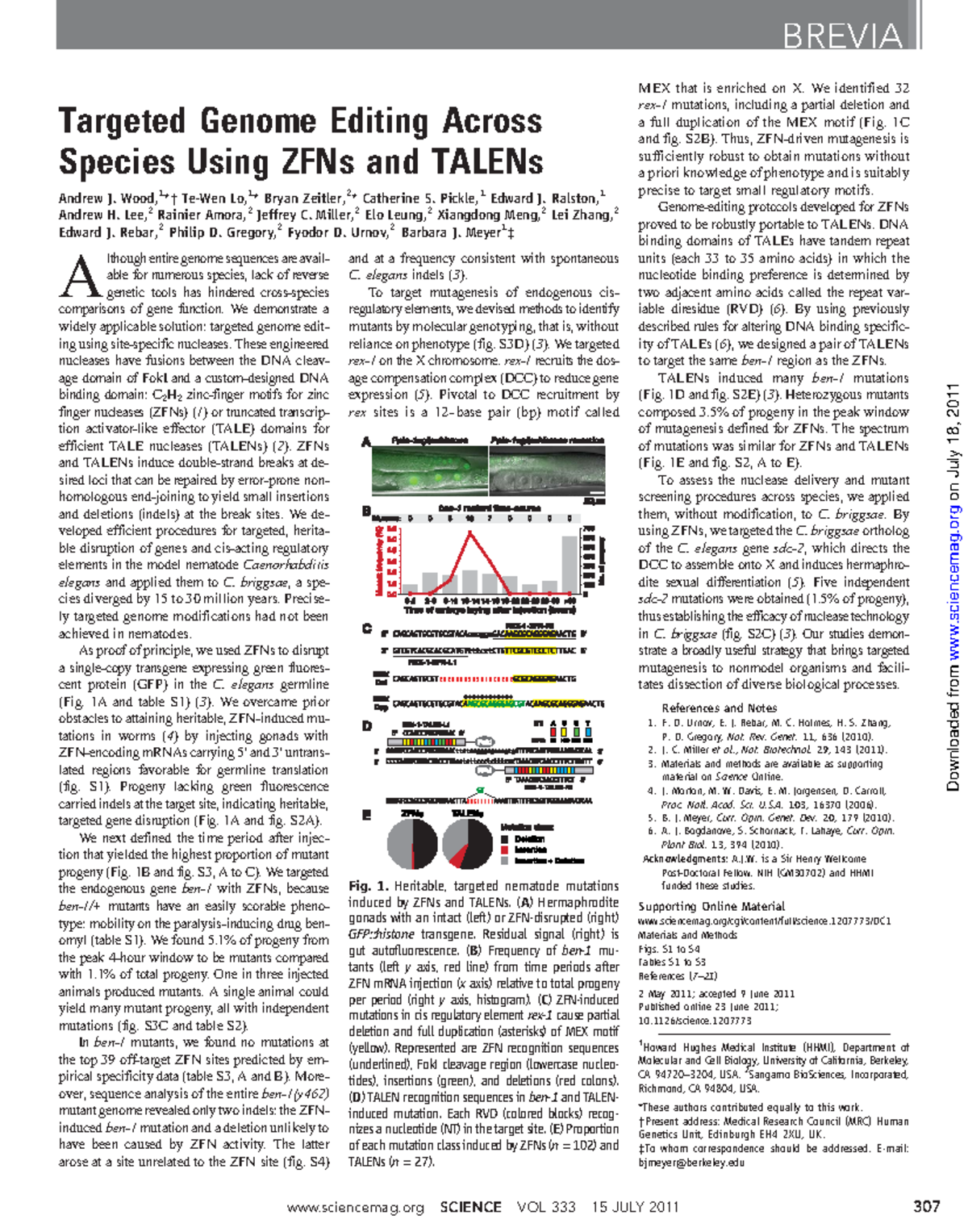 Artículo Science Wood - Targeted Genome Editing Across Species Using ...