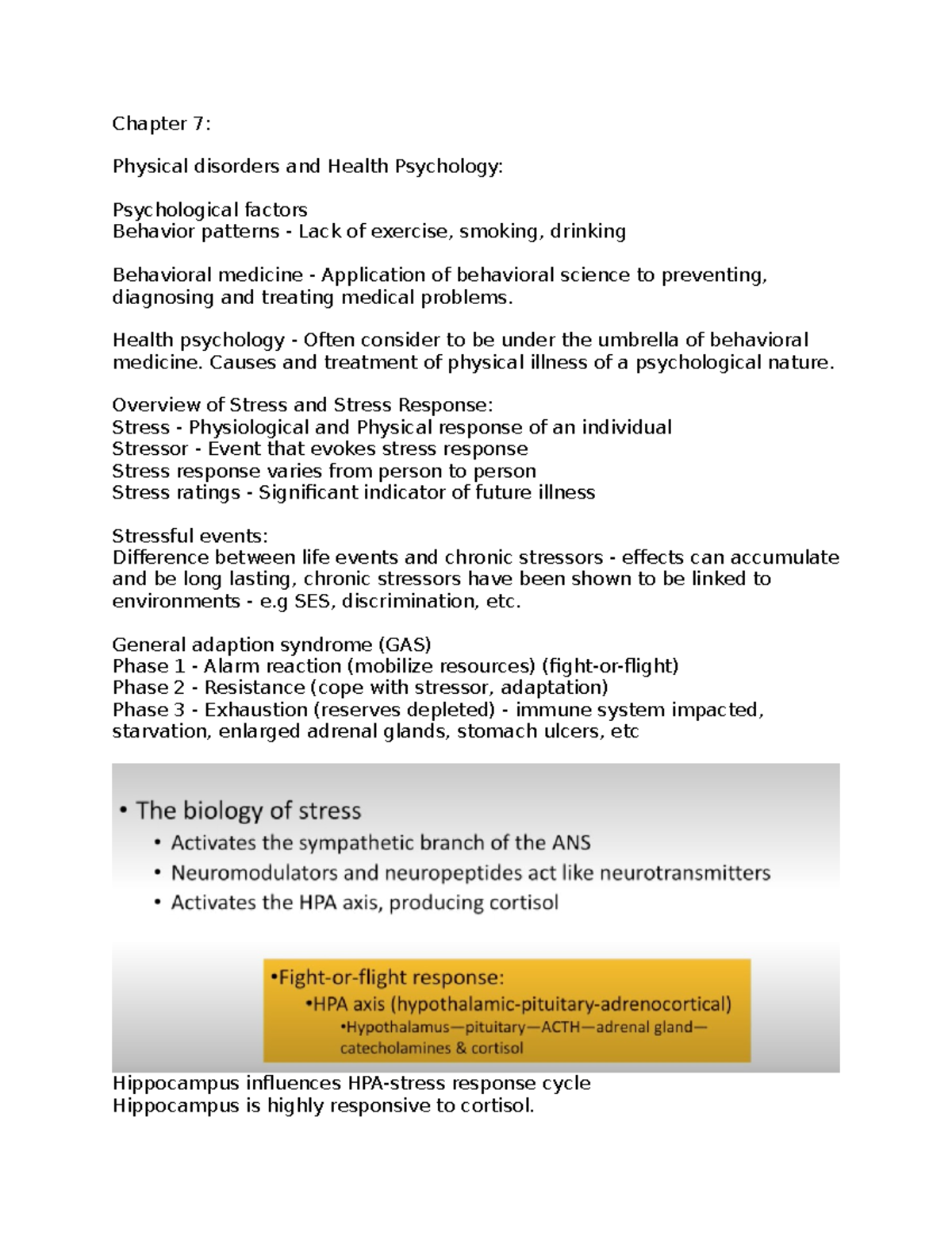 Chapter 7 - Abnormal Psychology - Chapter 7: Physical disorders and ...