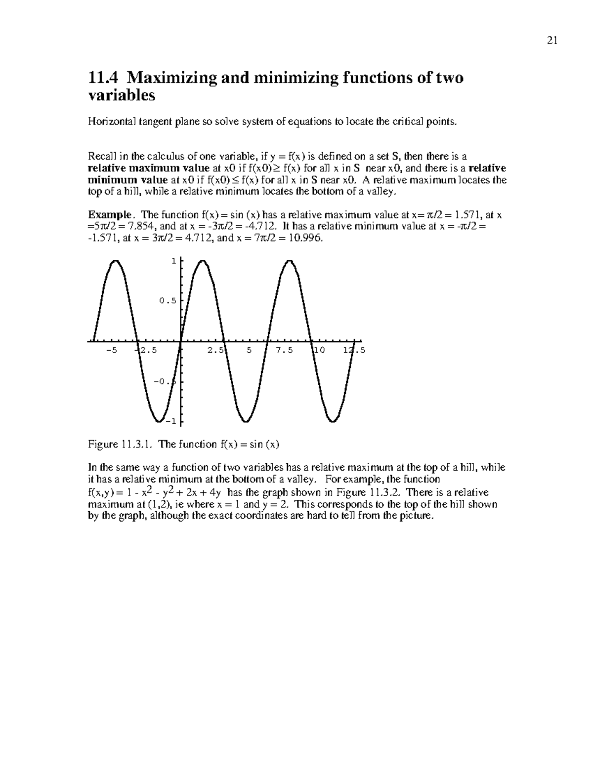 Maximization of functions with derivation - 11 Maximizing and minimizing functions of two ...
