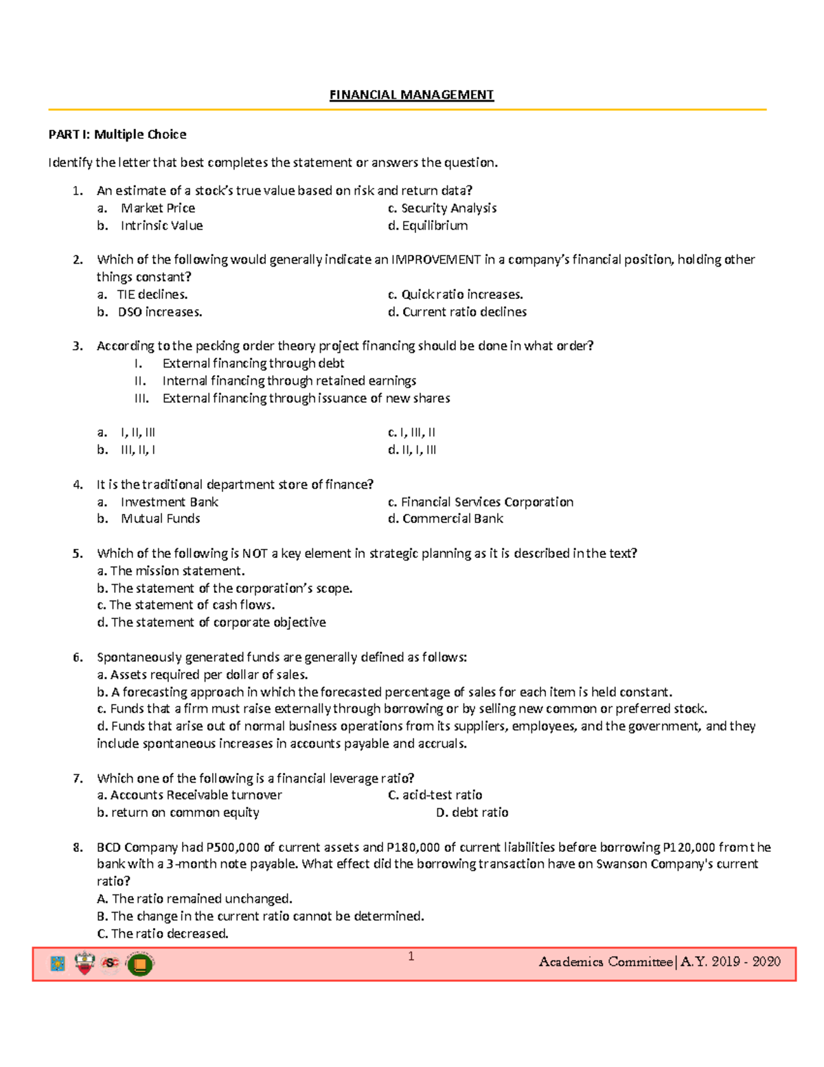 Financial Management Reviewer - Warning: TT: undefined function: 32 Warning: TT: undefined ...
