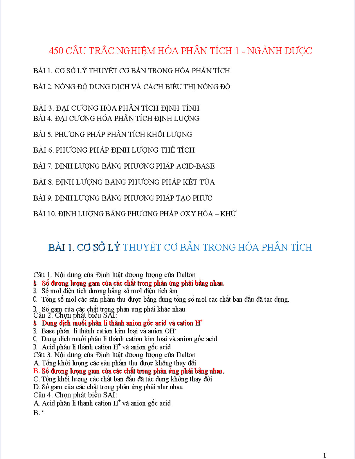 Pdf 123doc 450 cau trac nghiem hoa phan tich 1 nganh duoc co dap an full - 450 CÂU TRẮC NGHIỆM ...