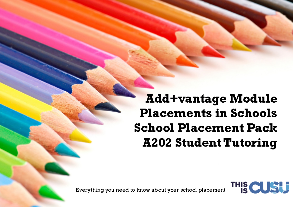 A202 Schools Placement Pack 2018-19 - Add+vantage Module Placements in ...