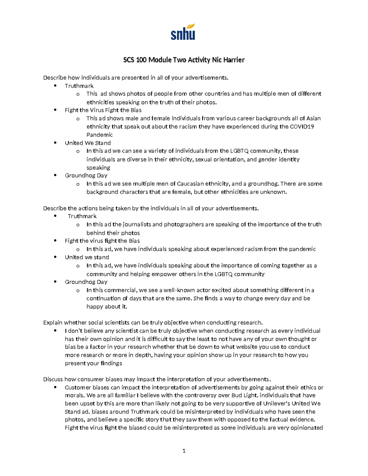 SCS 100 M2 Act Individual Representation in Advertisement (COMP) 78 80 ...