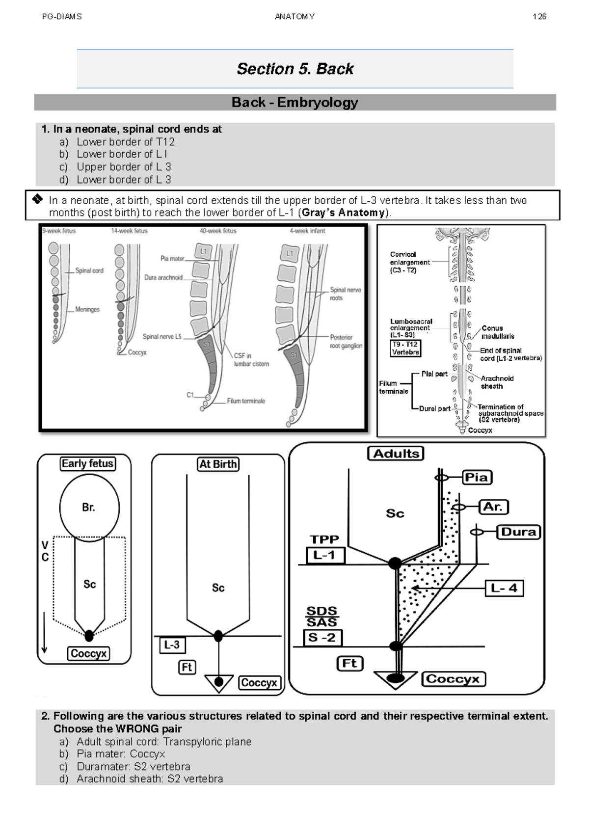 Anatomy Class Notes 7 - Section 5. Back Back - Embryology 1. In a ...