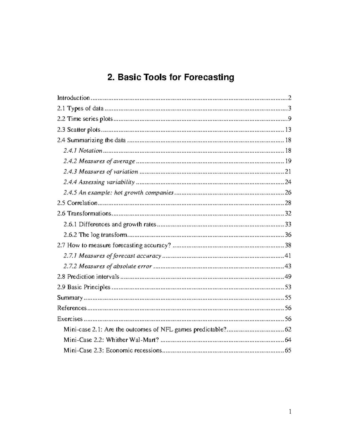 Chap2 - 2. Basic Tools for Forecasting Introduction - Studocu