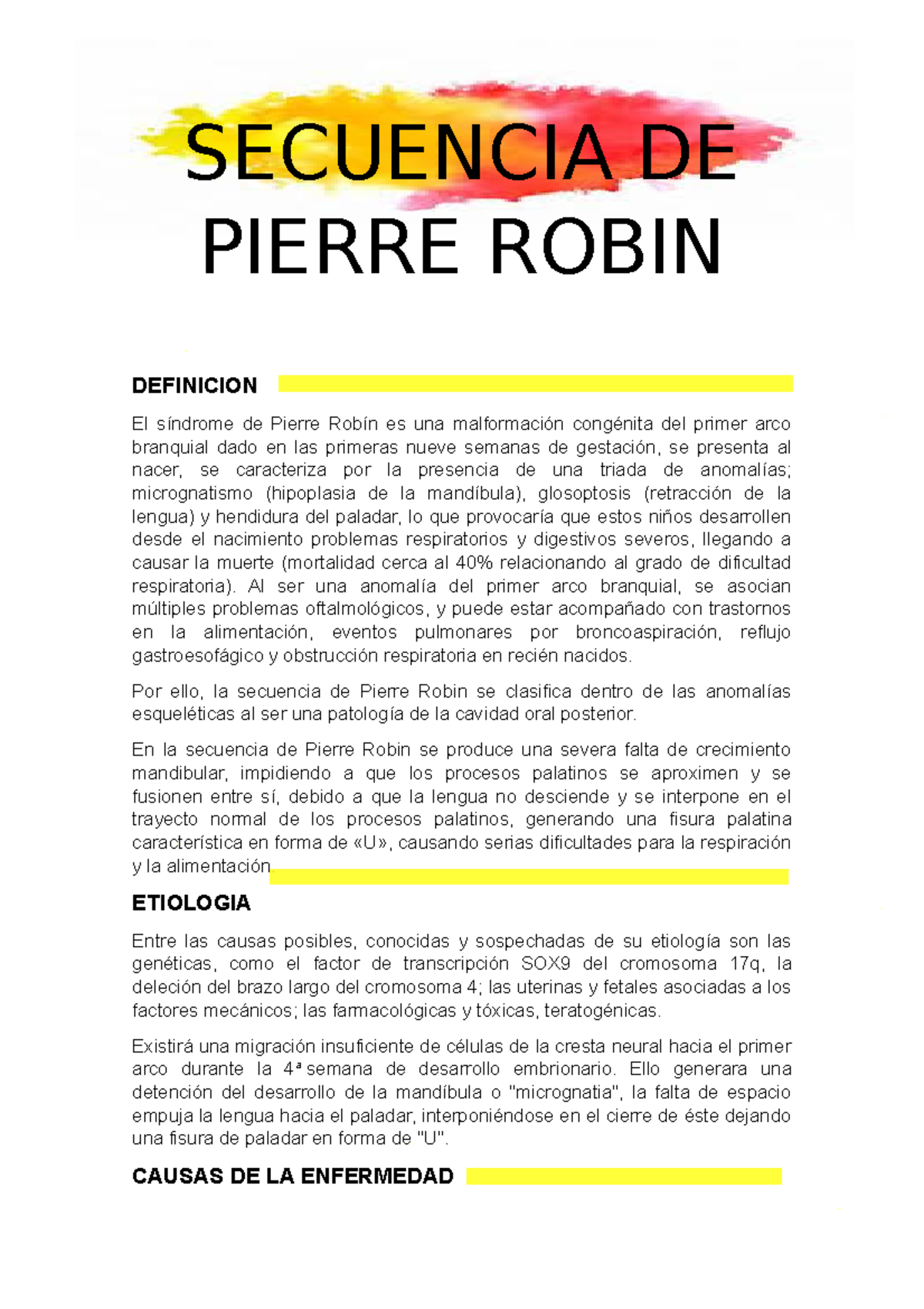 Secuencia DE Pierre Robin - SECUENCIA DE PIERRE ROBIN DEFINICION El ...