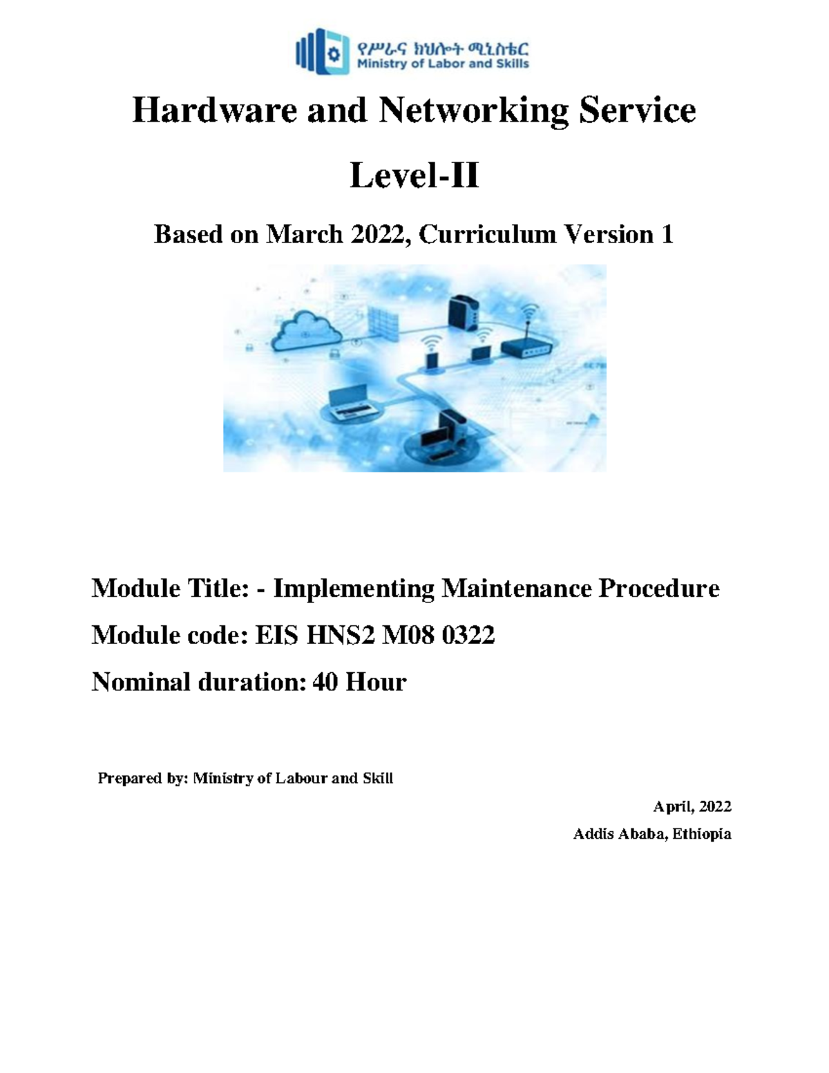 M08 Maintenance Procedure - Hardware and Networking Service Level-II ...