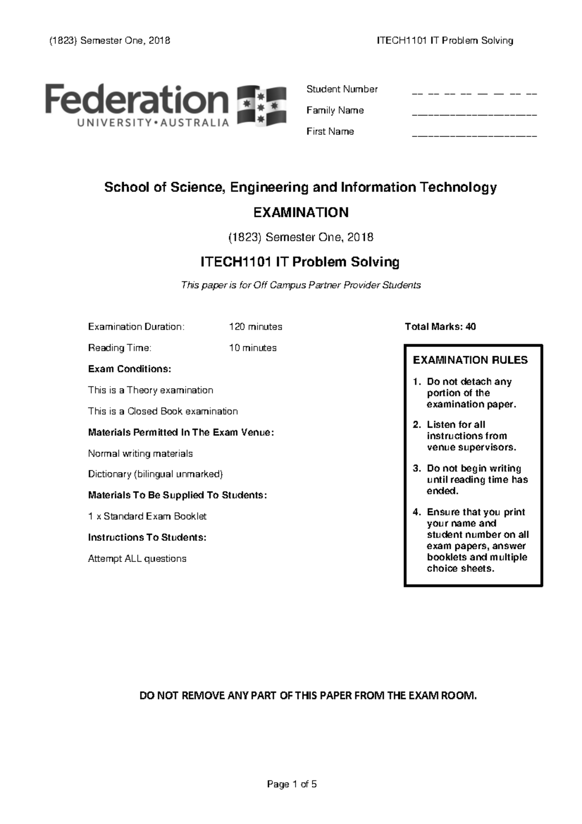 1101-1823 - final exam - Warning: TT: undefined function: 32 School of ...