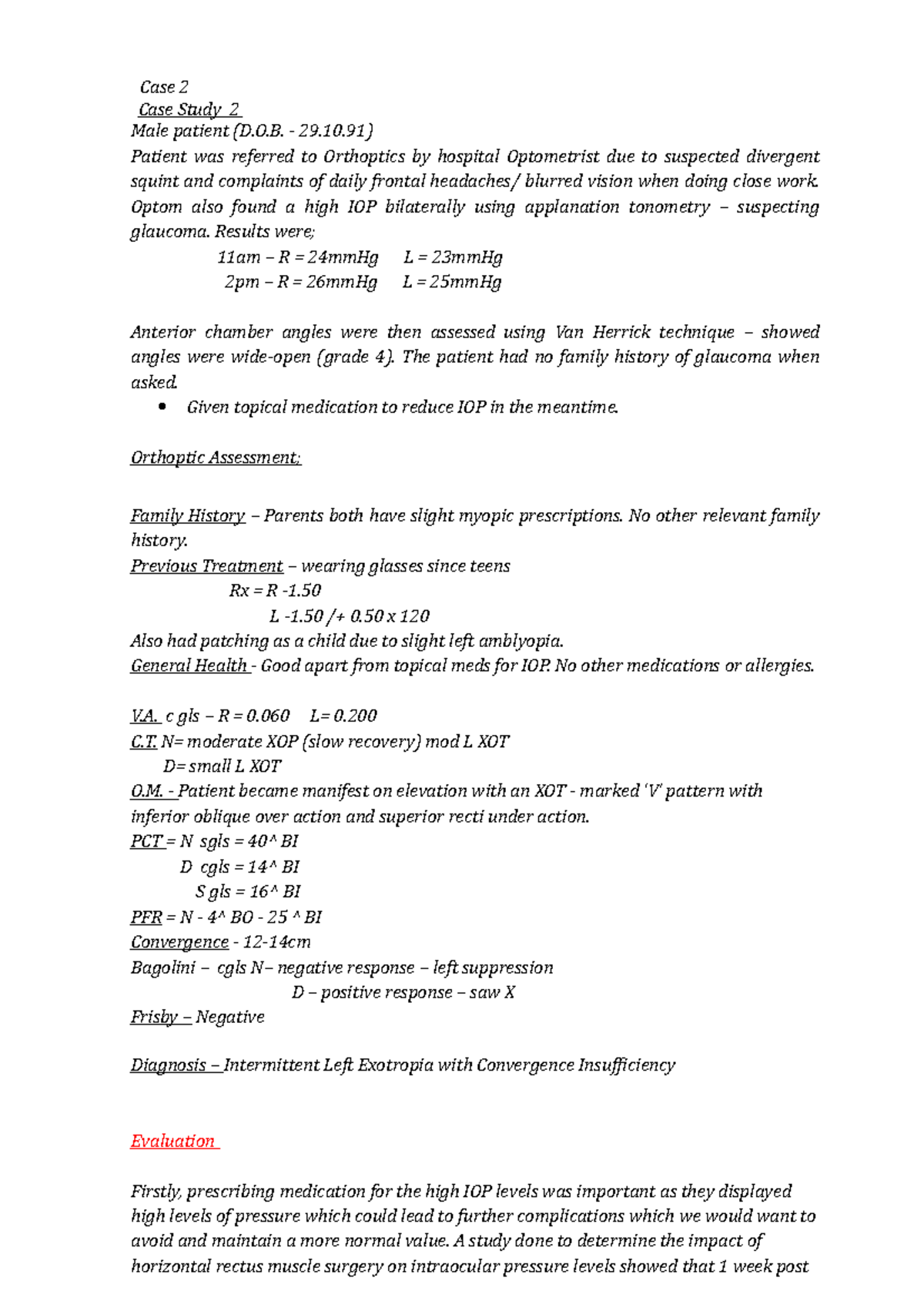 Case - case - Case 2 Case Study 2 Male patient (D.O. - 29.10) Patient ...